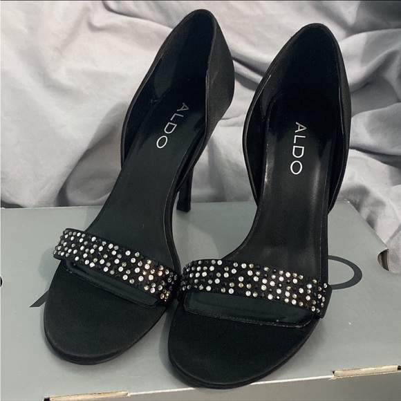 Aldo | Shoes | Black Rhinestone Aldo Heels | Poshmark